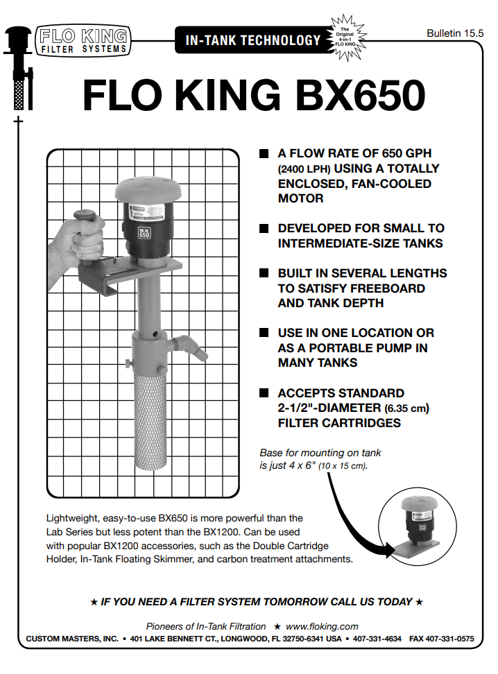 Flo King BX650-6 Filter System, Standard Shaft – Biganodes